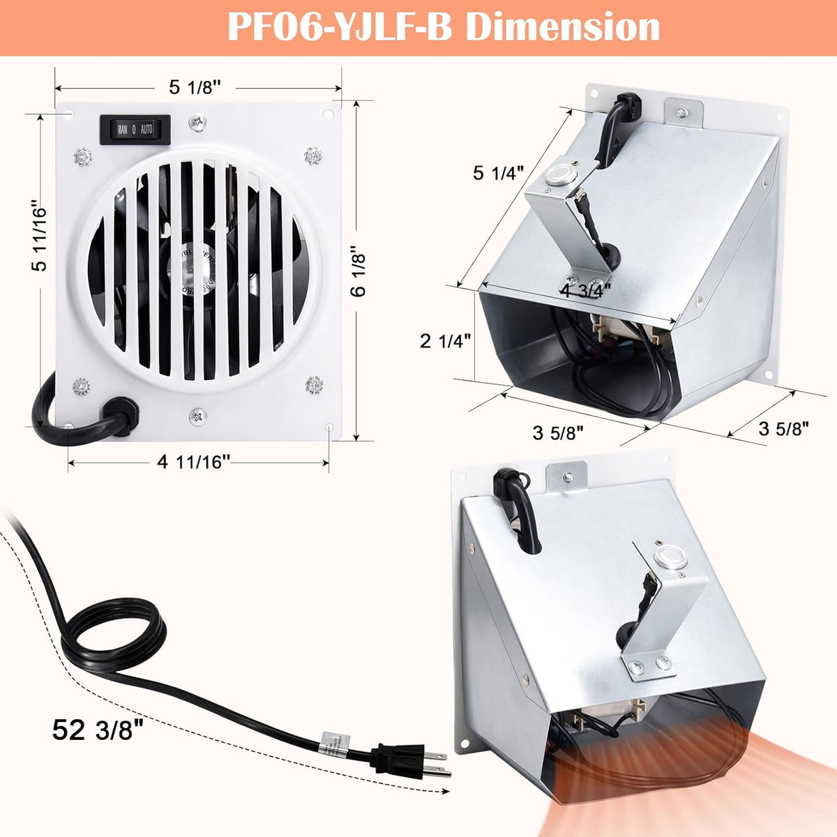 Wall Heater Blower Fan Kit PF06-YJLF-B PF06-YJLF-F for ProCom Ventless – GrillPartsReplacement ...