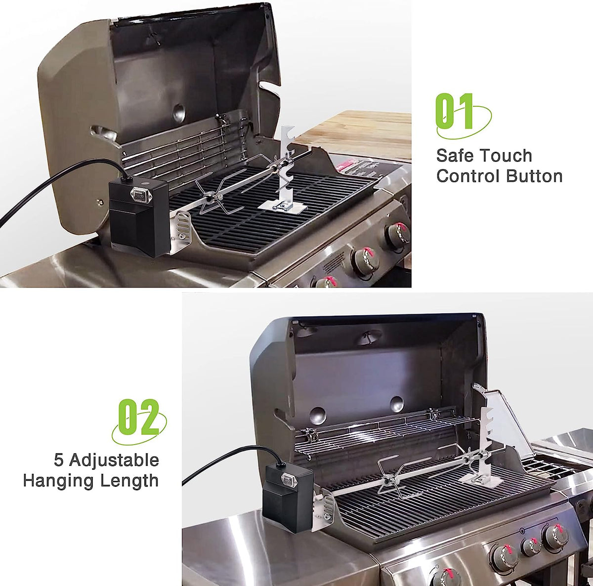 Universal Rotisserie Grill Kit for Most Grills, with 120V 4W Motor, 28 – GrillPartsReplacement ...