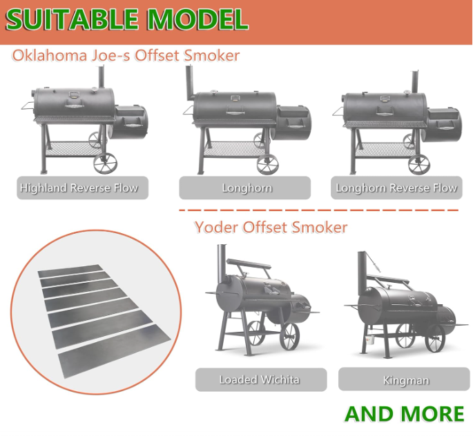 Heavy Duty Steel Charcoal Offset Smoker Tuning Plates, Heat Deflector ...