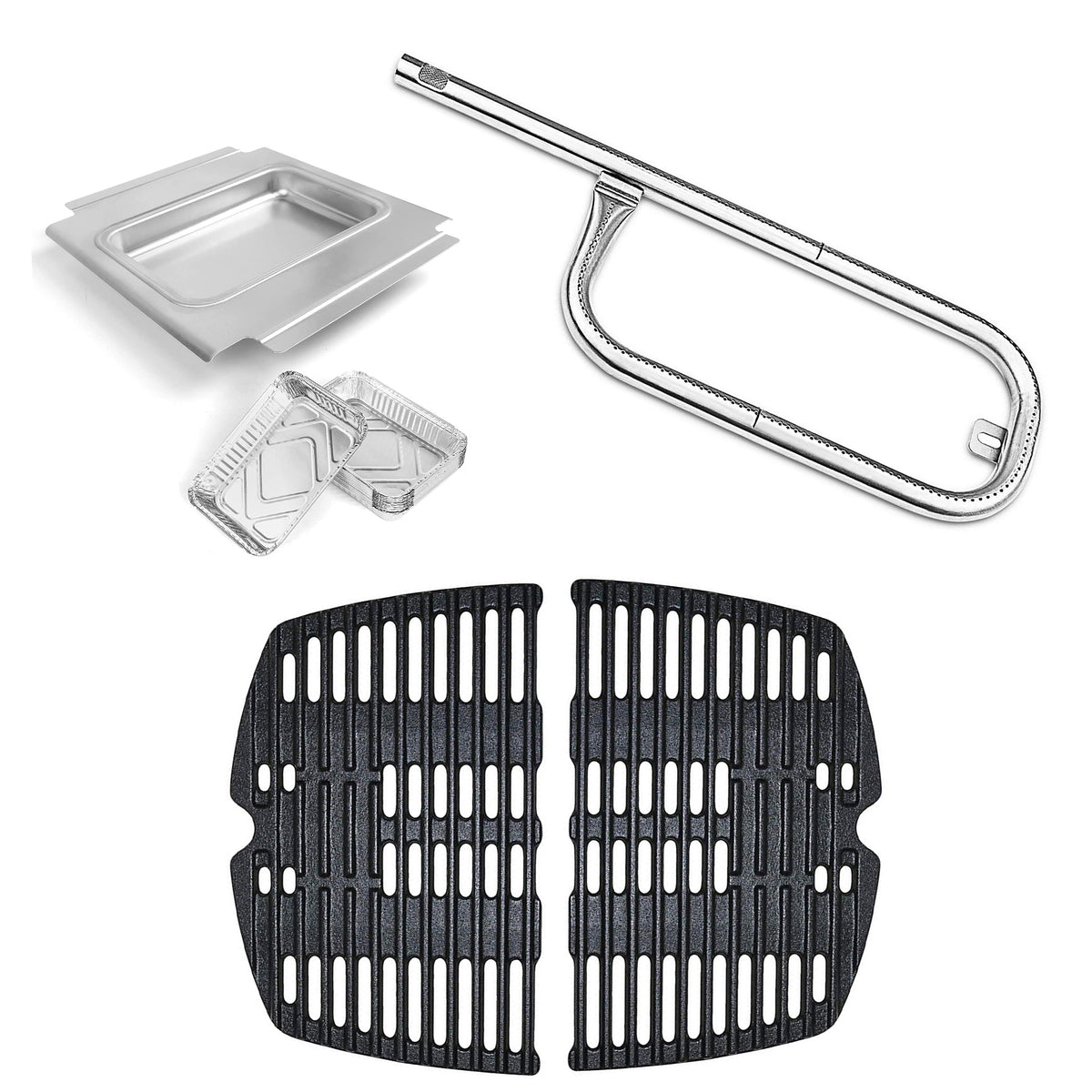 60040 Grill Burner + 7644 Grill Grates + 80346 Catch Pan for Weber Bab ...