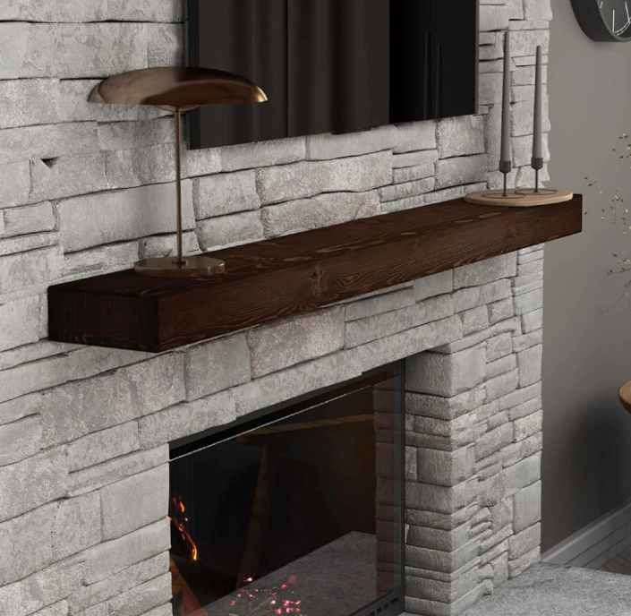 rustic fireplace shelf