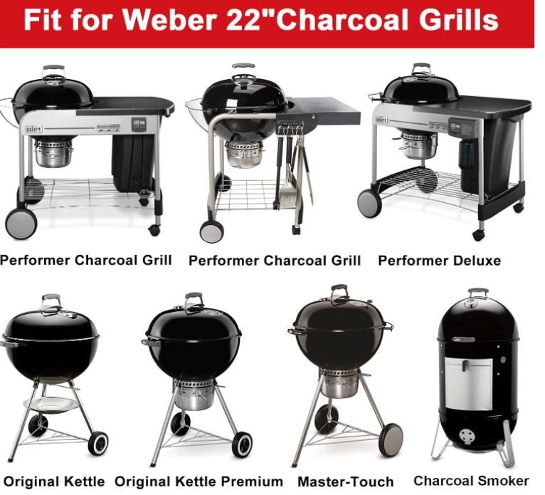 Full Size Griddle Inserts for Weber 22" Charcoal Grills, Flat Top Grid ...