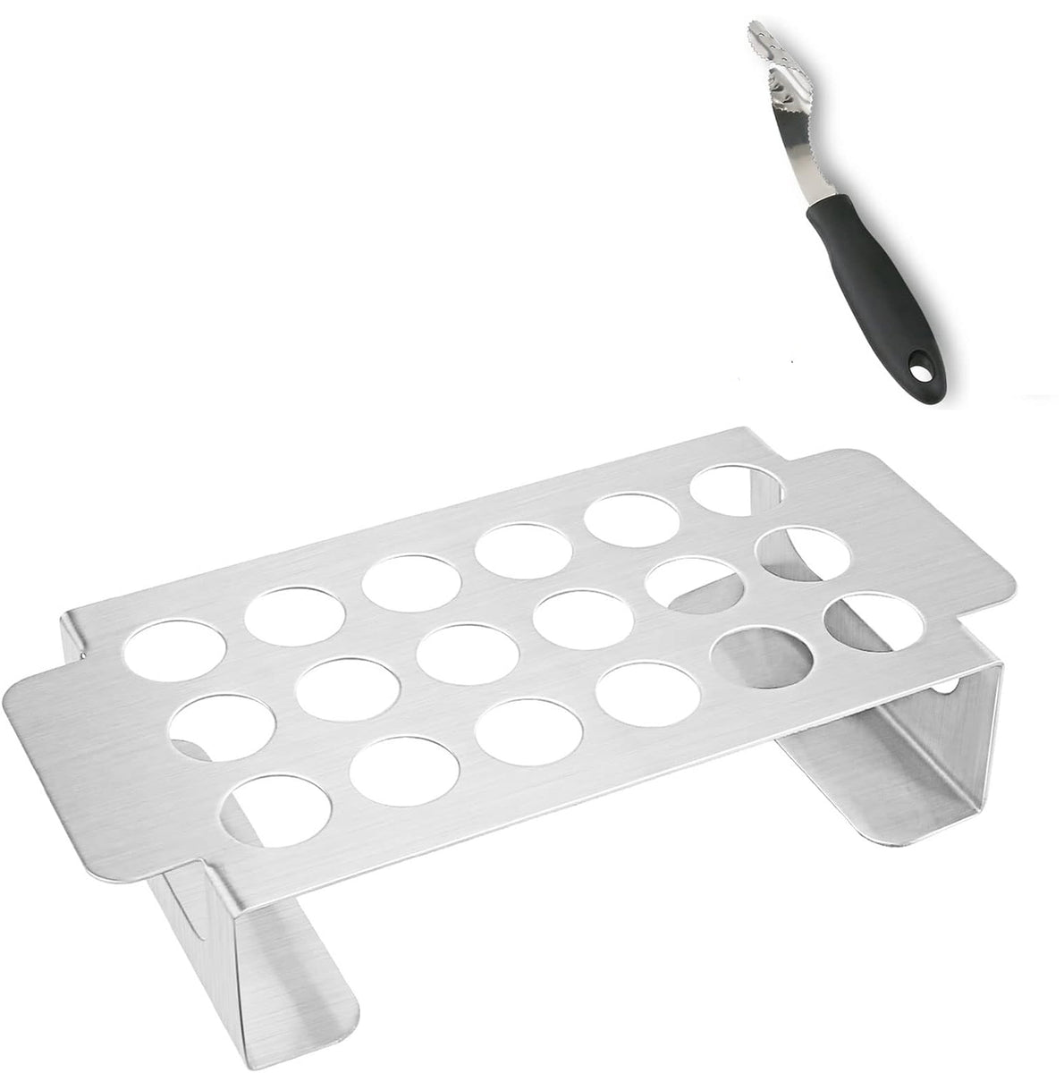 Jalapeno Poppers Rack with Corer Tool - 18 Hole Stainless Steel Popper ...
