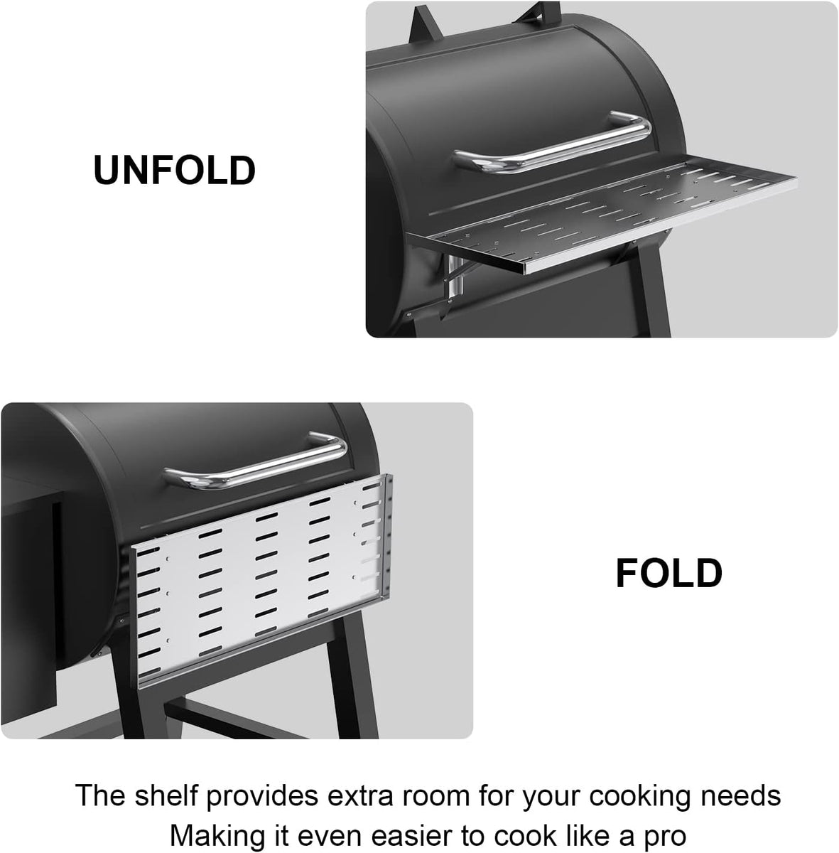 Front Folding Shelf for Pit Boss 700 Series Wood Pellet Grills, 26 1/2 ...