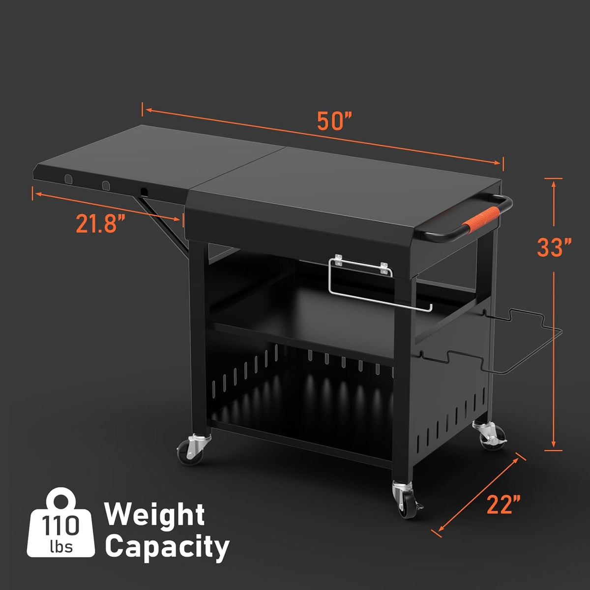 Outdoor Table Cart for Blackstone 28"/36" Omnivore Griddle, 50" x 22 ...