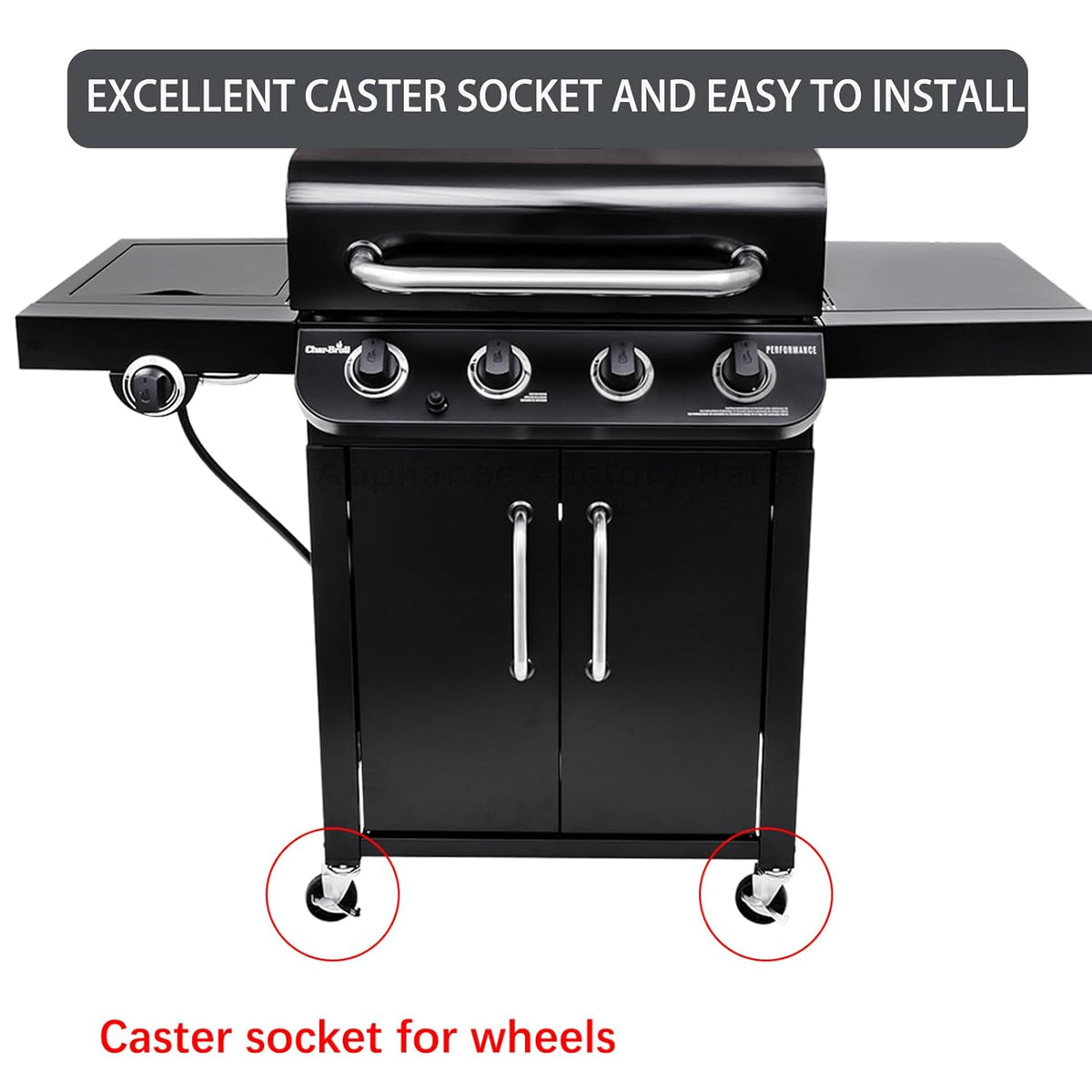 4 Pcs Caster Socket for Char-Broil 463243518, 463342119, 463245917, 46 ...