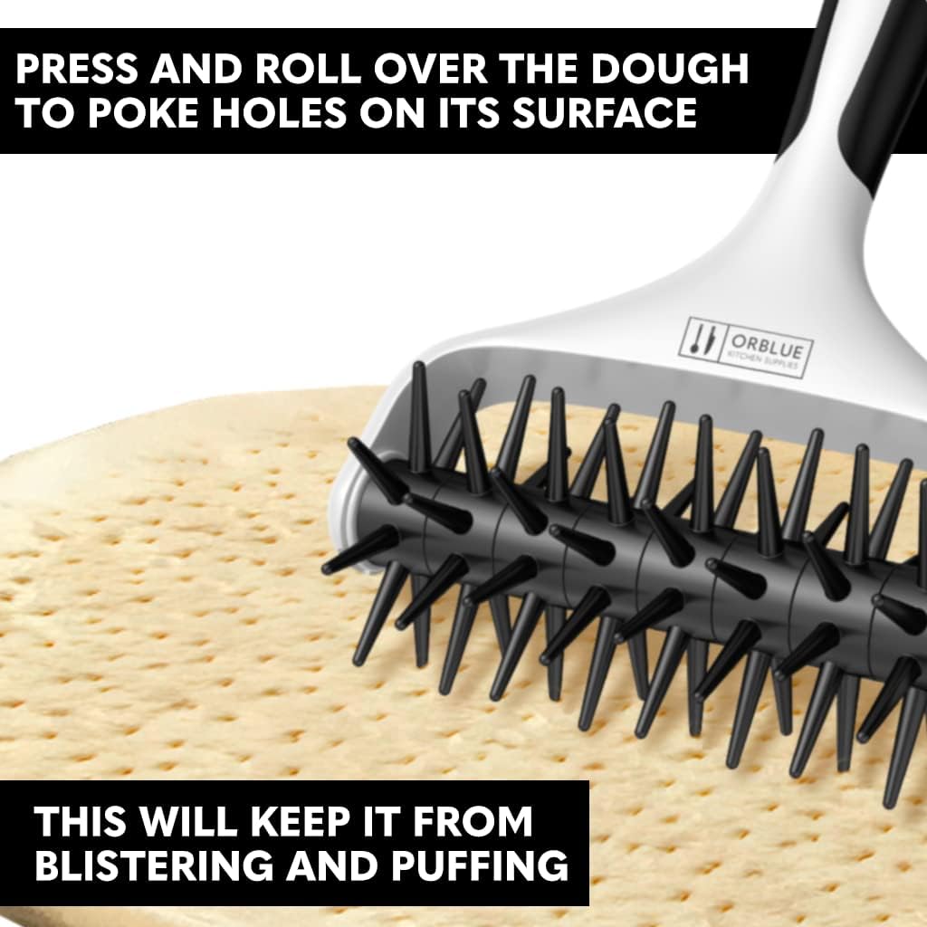Pizza Dough Docker Pastry Roller with Spikes, Pizza Docking Tool for P ...