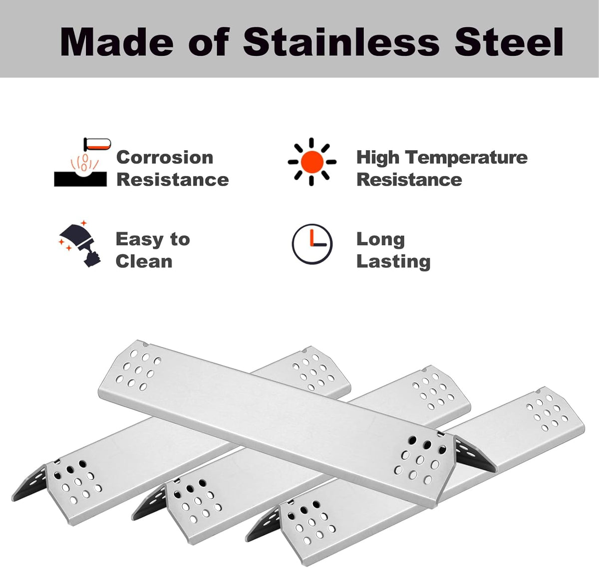 Stainless Steel Heat Plates Kit for NXR 780-0832C 7 Burner Gas Grill ...