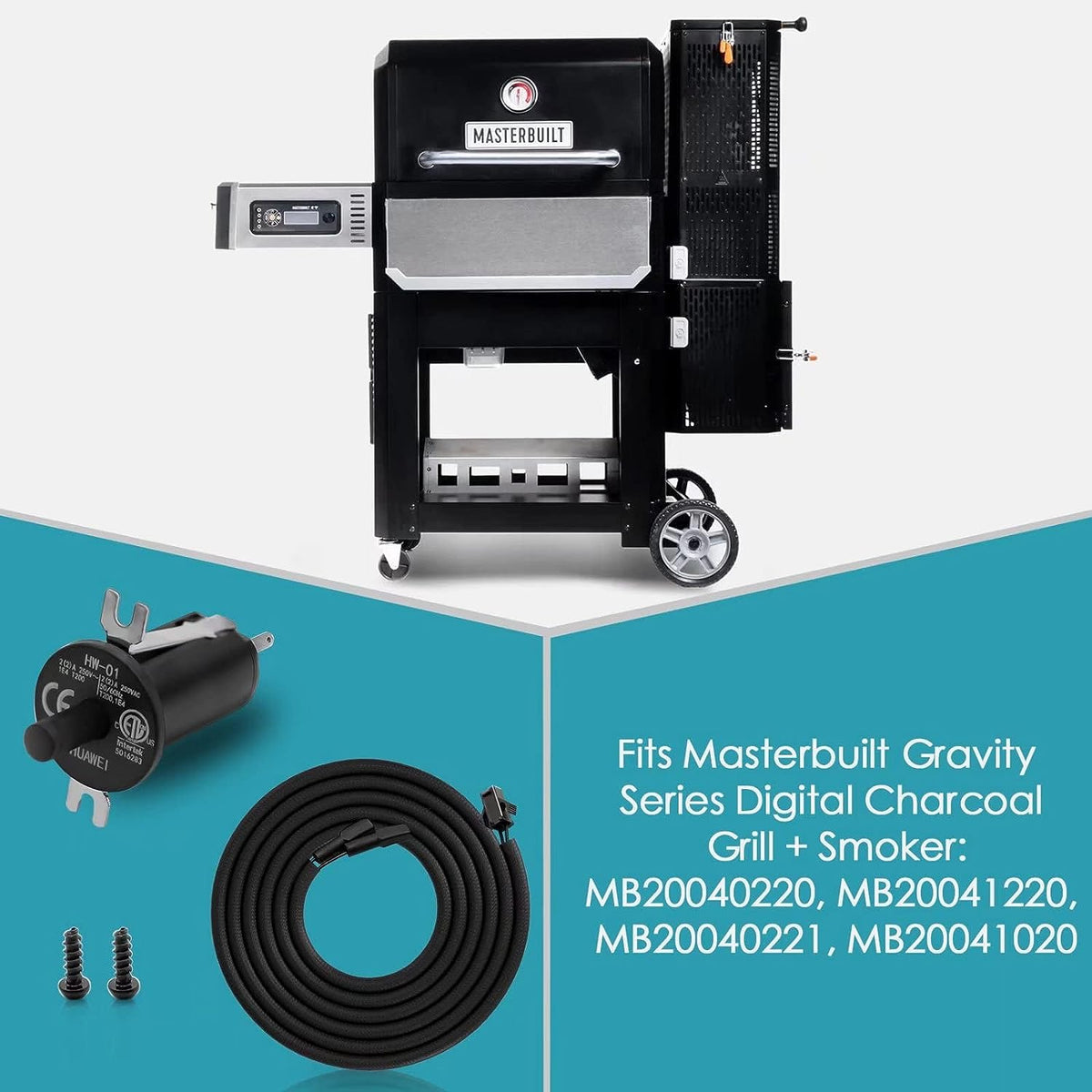 Hopper Lid and Wire Door Switch Kit for Masterbuilt Gravity 560, 800 ...