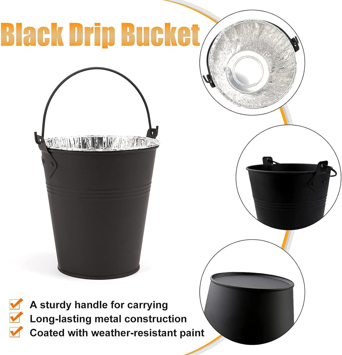 Drip Gease Bucket and 15 Pack Disposable Foil Liners for most Oklahoma ...