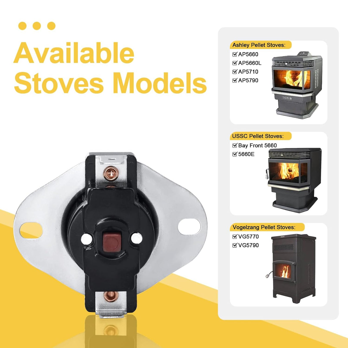 High Temp Limit Switch 80601 for Vogelzang VG5790, VG5770, USSC 5660 a ...