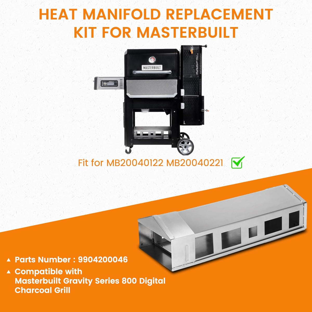 Heat Manifold 9904200046 for Masterbuilt Gravity Series 800 MB20040122 ...