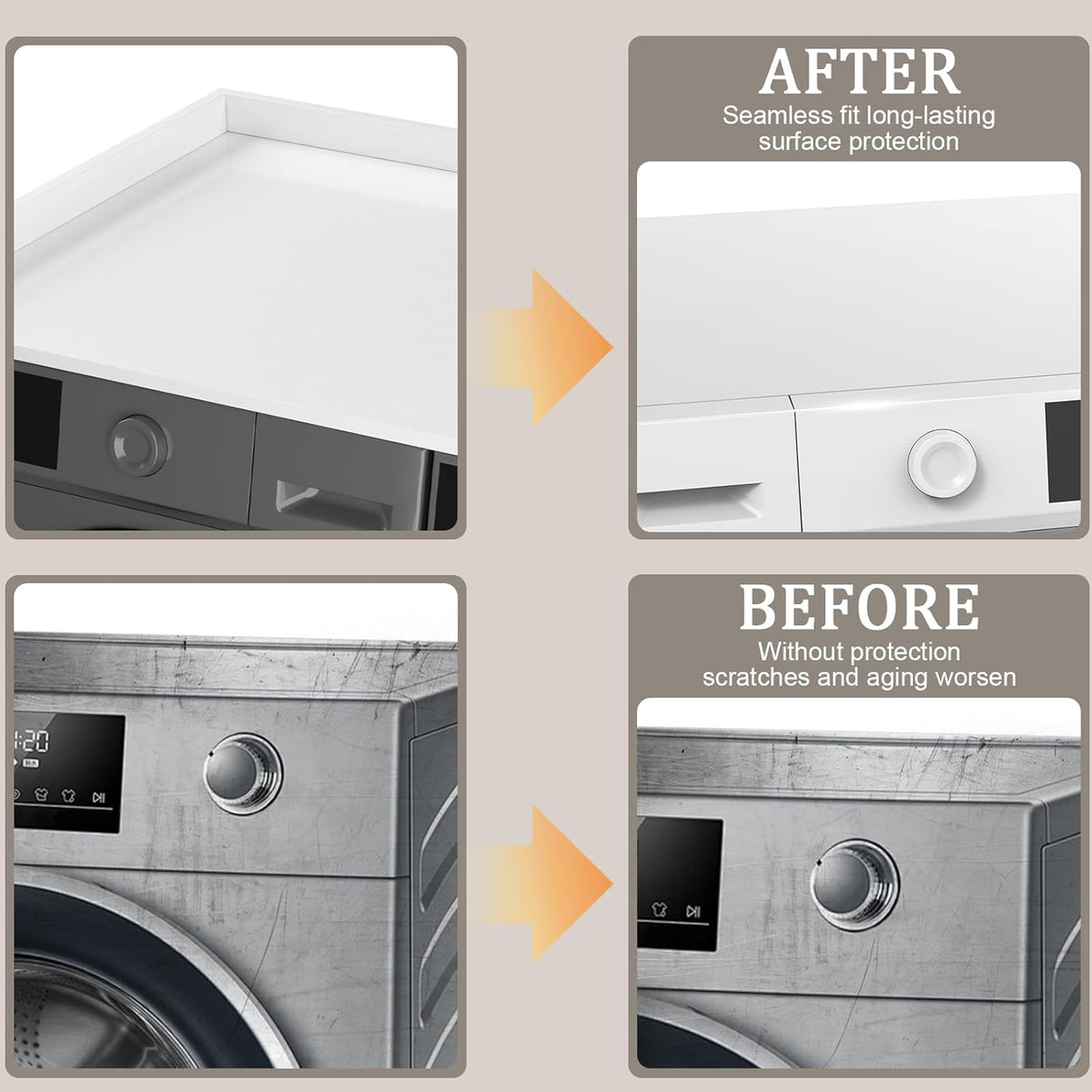 Washer Dryer Countertop 27.5" x 54", Non-Slip Laundry Topper for Washe ...