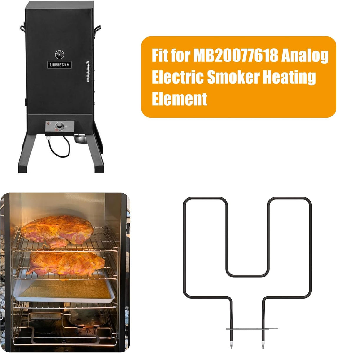 Heating Element for Masterbuilt 30-inch MB20077618 Analog Electric Smo ...