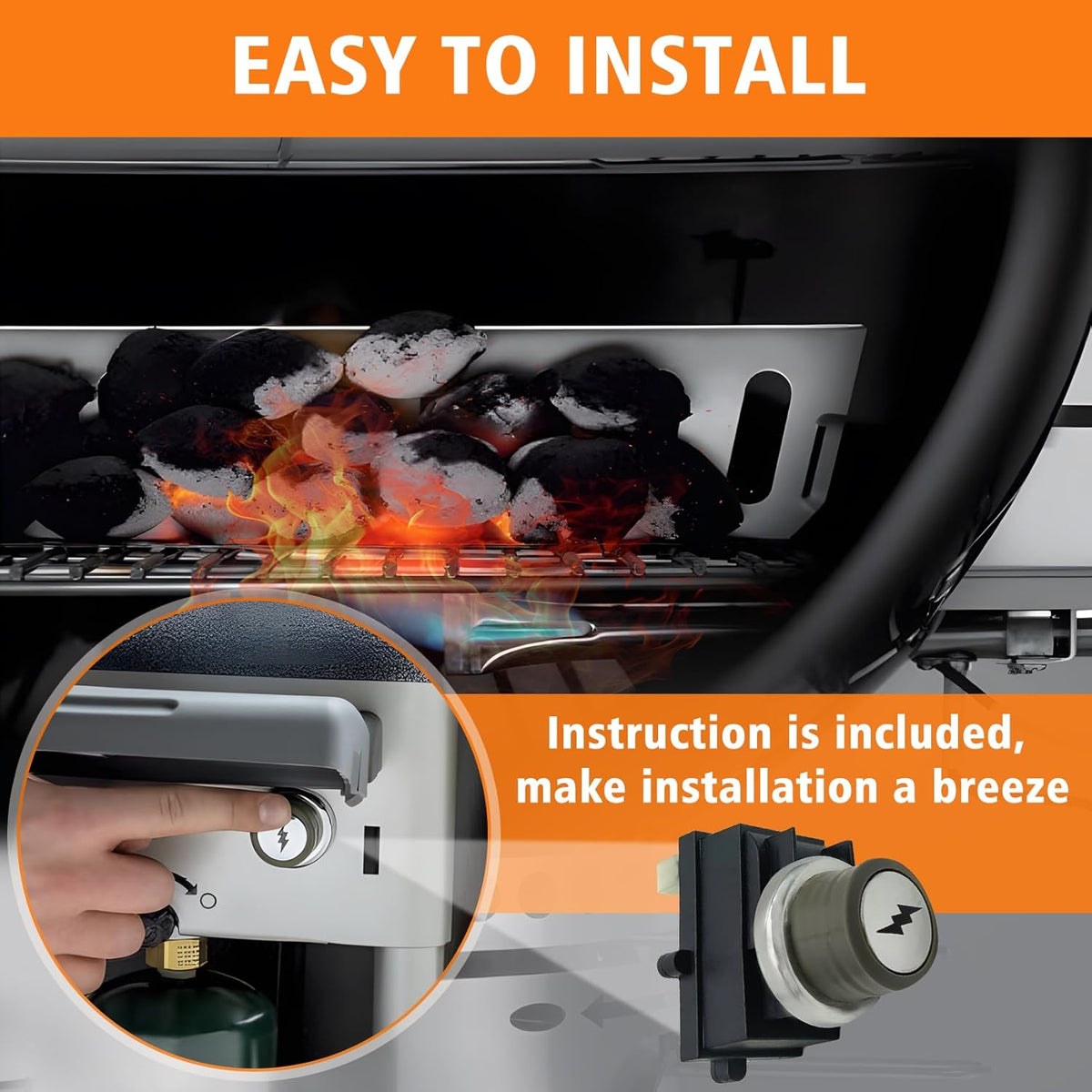 Igniter Kit 65737 for Weber Performer Platinum and Performer Deluxe(20 ...