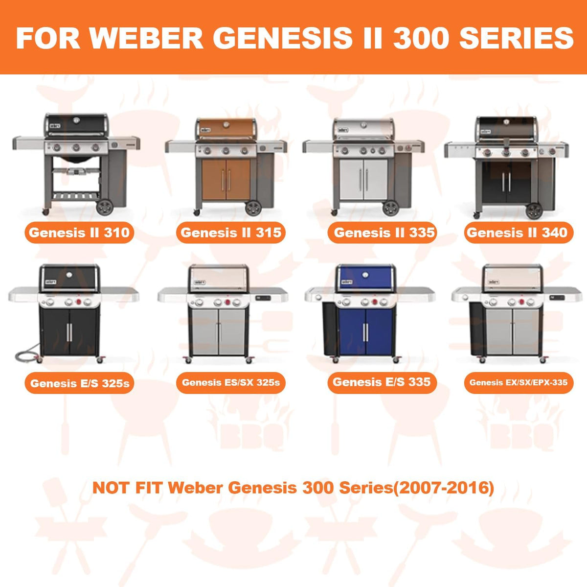 7852 Crafted Stainless Steel Cooking Grates for Weber Genesis 300 Seri ...