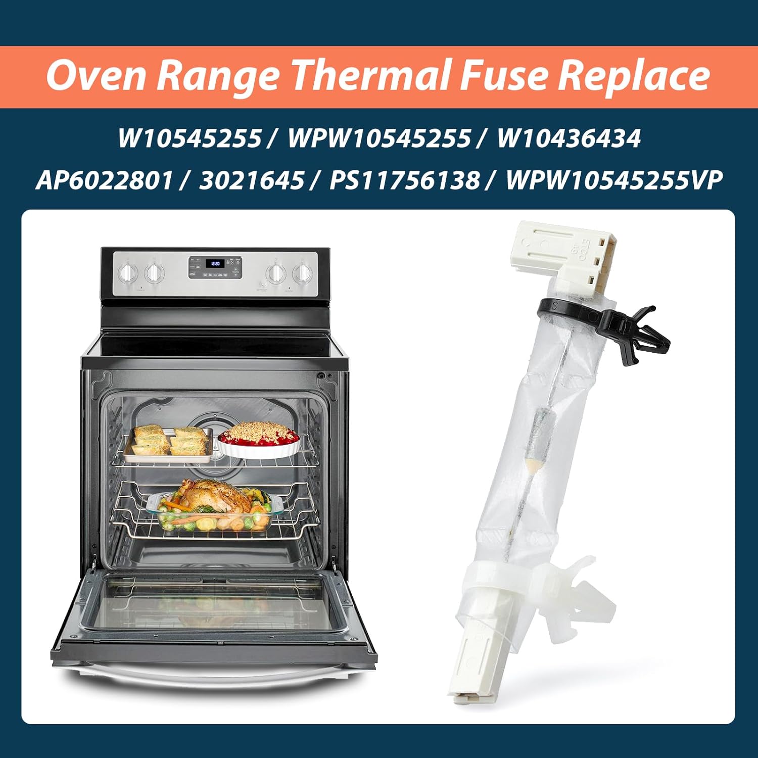 Electric Oven Range Thermal Fuse W10545255 for Whirlpool, Replace WPW1 ...