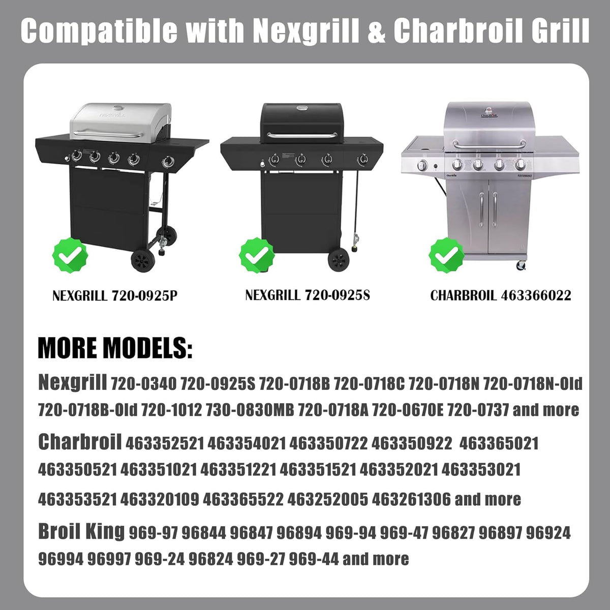 Full Size Griddle Inserts for Nexgrill 720-0925, 720-0925P, 720-0925PG ...