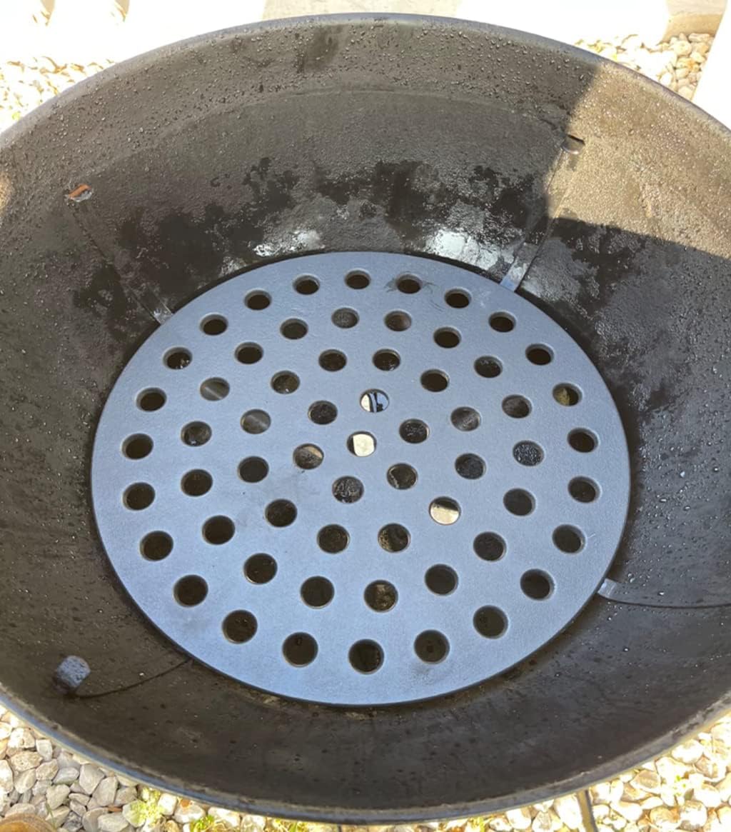 6.5" Cast Iron Bottom Fire Grate, BBQ High Heat Charcoal Plate For S ...