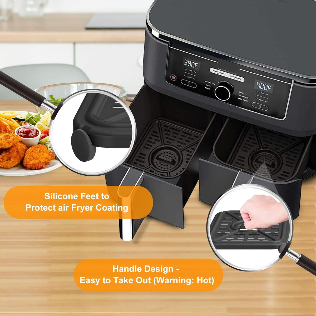 Air Fryer Grill Pan for Ninja AD350CO DZ401 Foodi 10 Quart 6 in 1 Dual ...