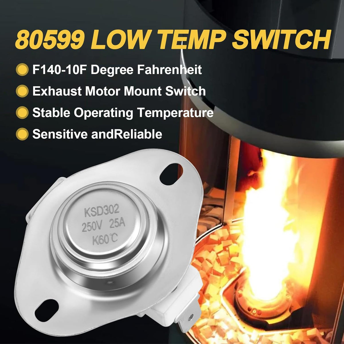 Low Temp Limit Switch 80599 for Vogelzang VG5790 VG5770 Pellet Stove ...