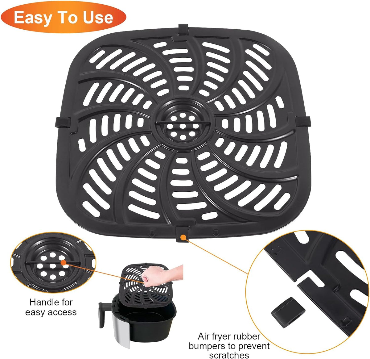 Upgraded Air Fryer Grill Pan for Chefman 8 QT, Nonstick Air Fryer Plat ...