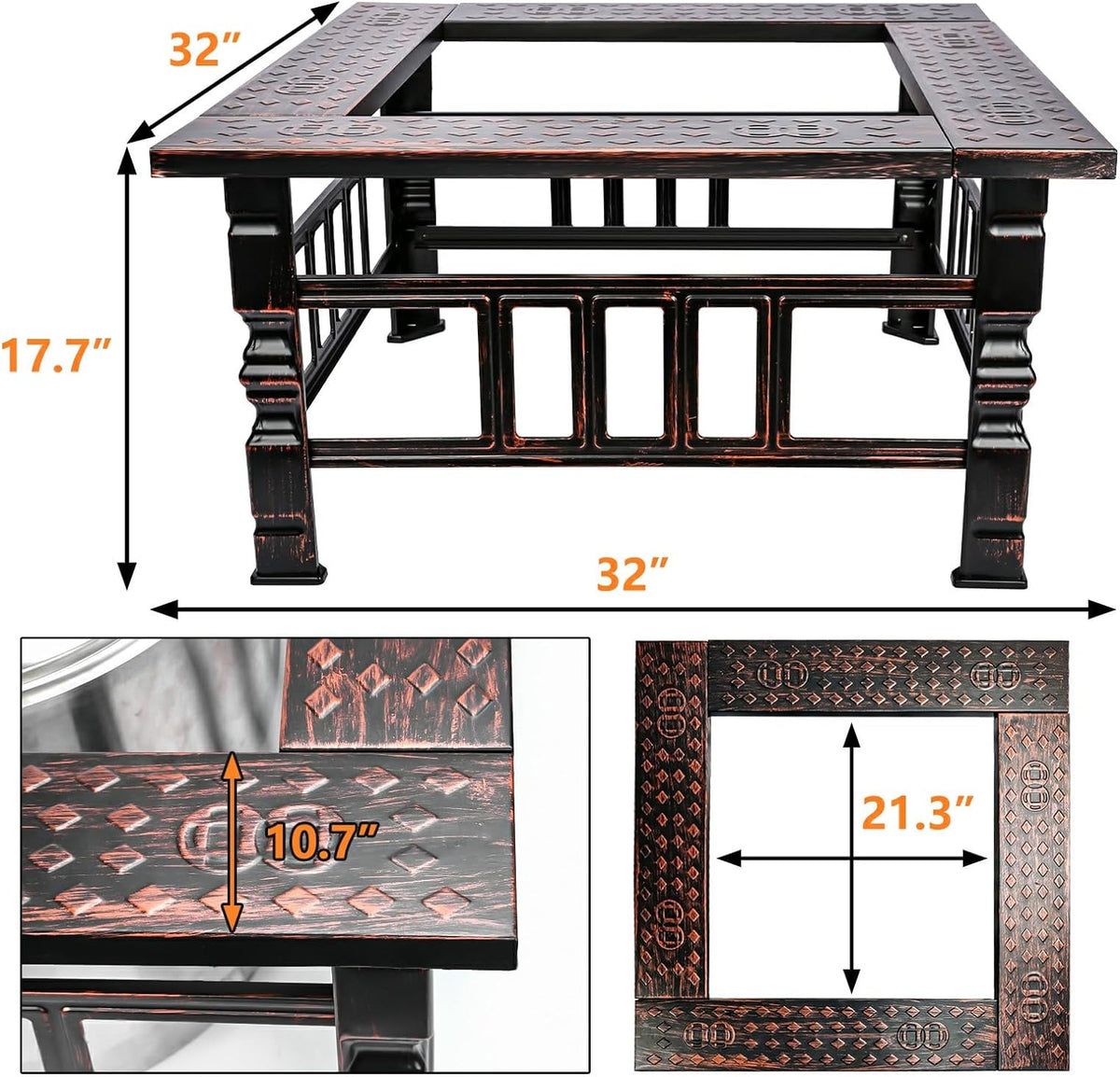 Fire Pit Surround Tabletop for Solo Stove Bonfire and Ranger Wood Burn ...