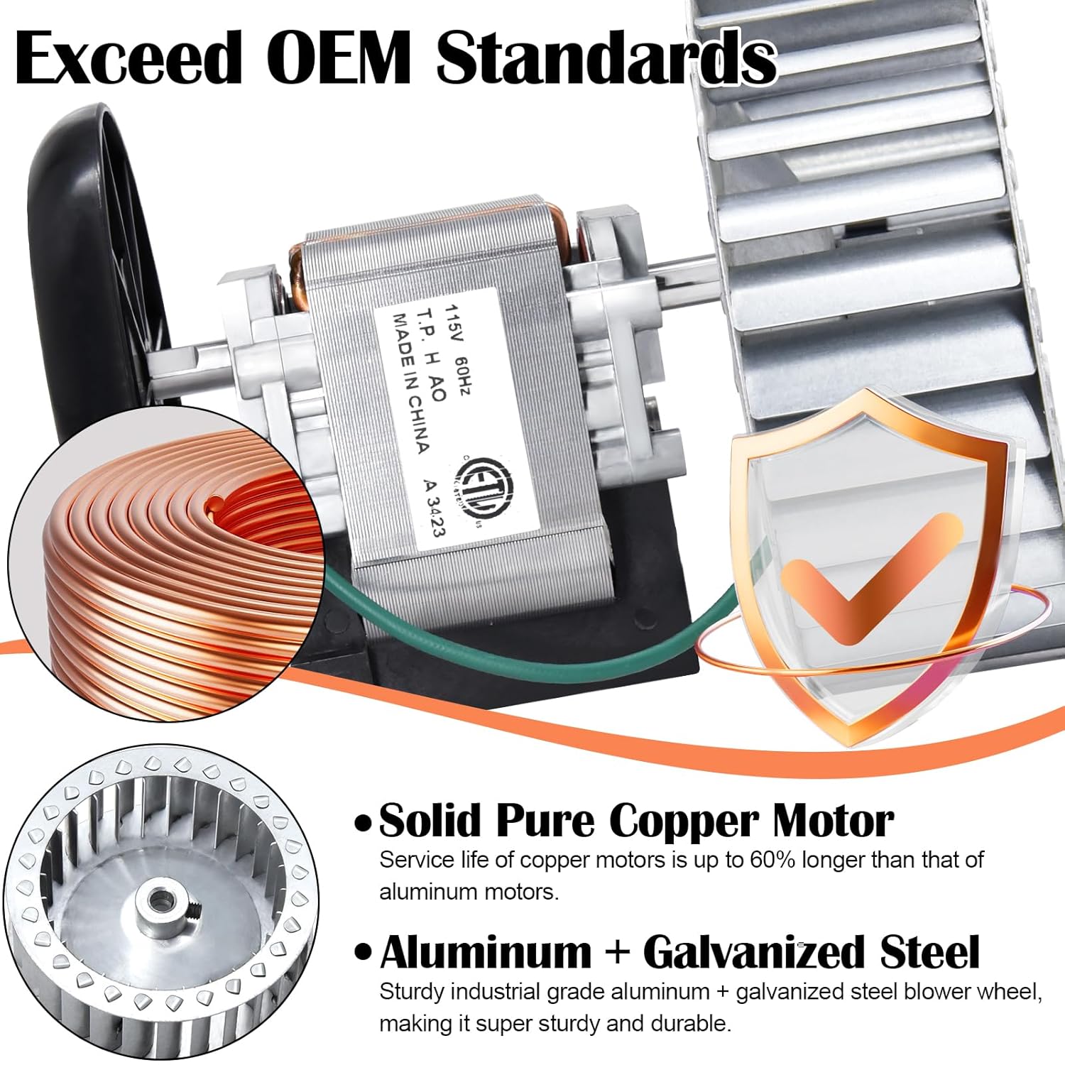 318984-753 Draft Inducer Motor Assembly with HC21ZE114A Furnace Motor ...