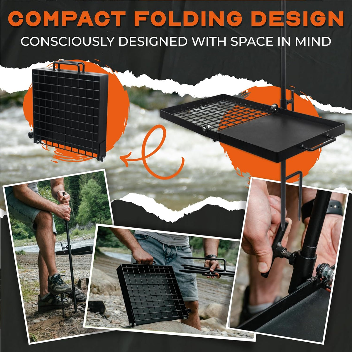 Campfire Swivel Grill Grate Fully Adjustable Fire Pit Grill Grate Over ...