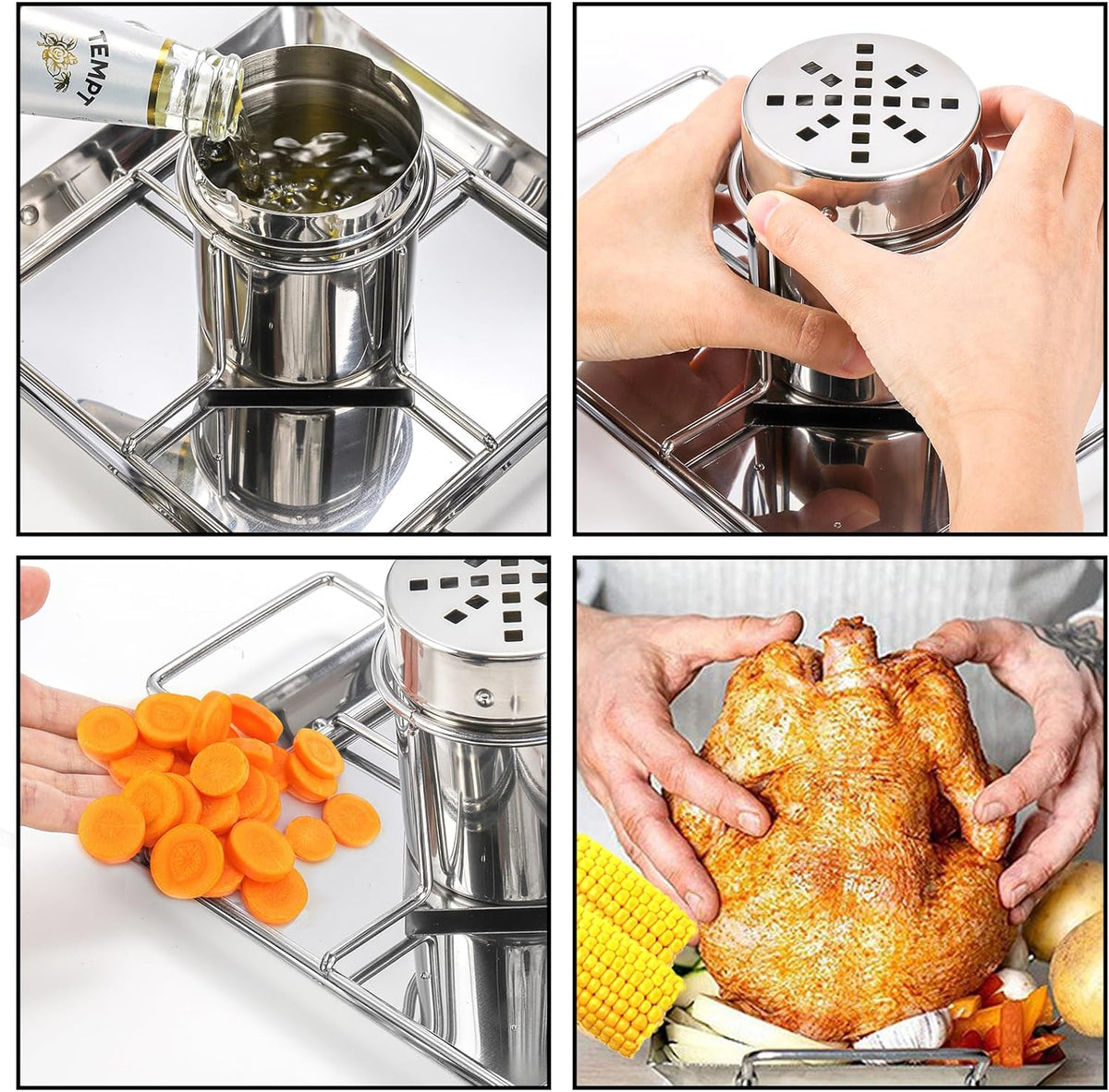 Beer Butt Can Chicken Holder Stand, Rack Tray Canister Vegetable Spike ...