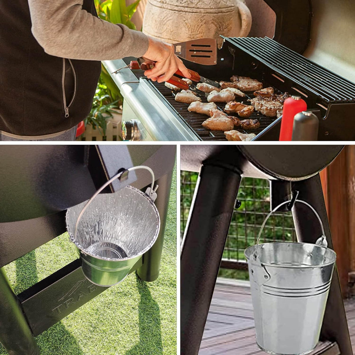 Wood Pellet Grill Nexgrill Drip Grease Bucket and 15 Pack Disposable F ...