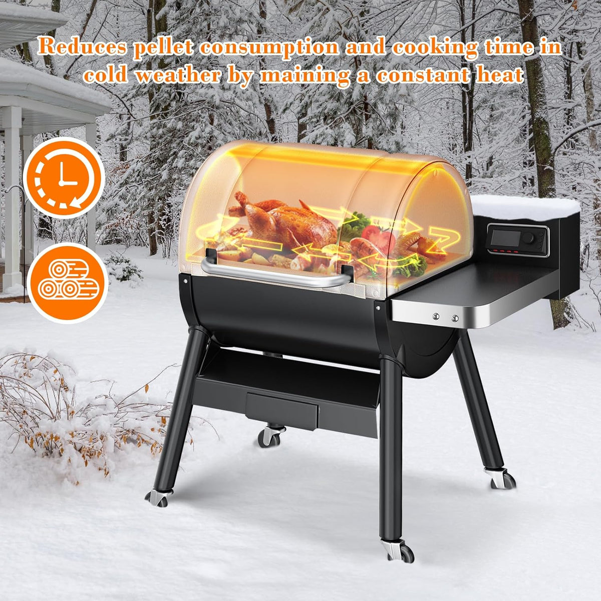 24 Inch Grill Thermal Insulated Blanket for Weber SmokeFire EX4 Wood F ...