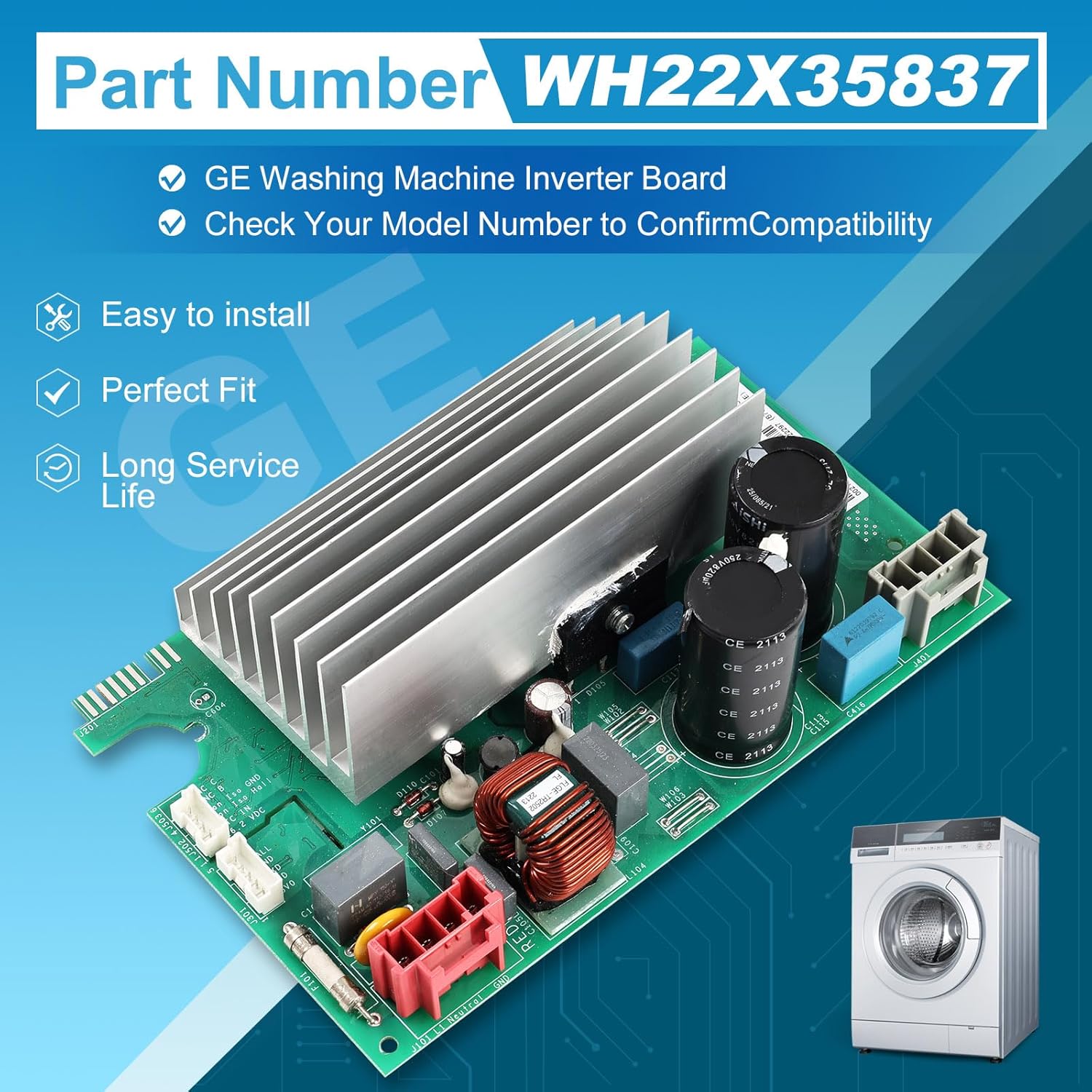 WH22X35837 Inverter Control Board for GE Washer Board WH22X29531, WH22 ...