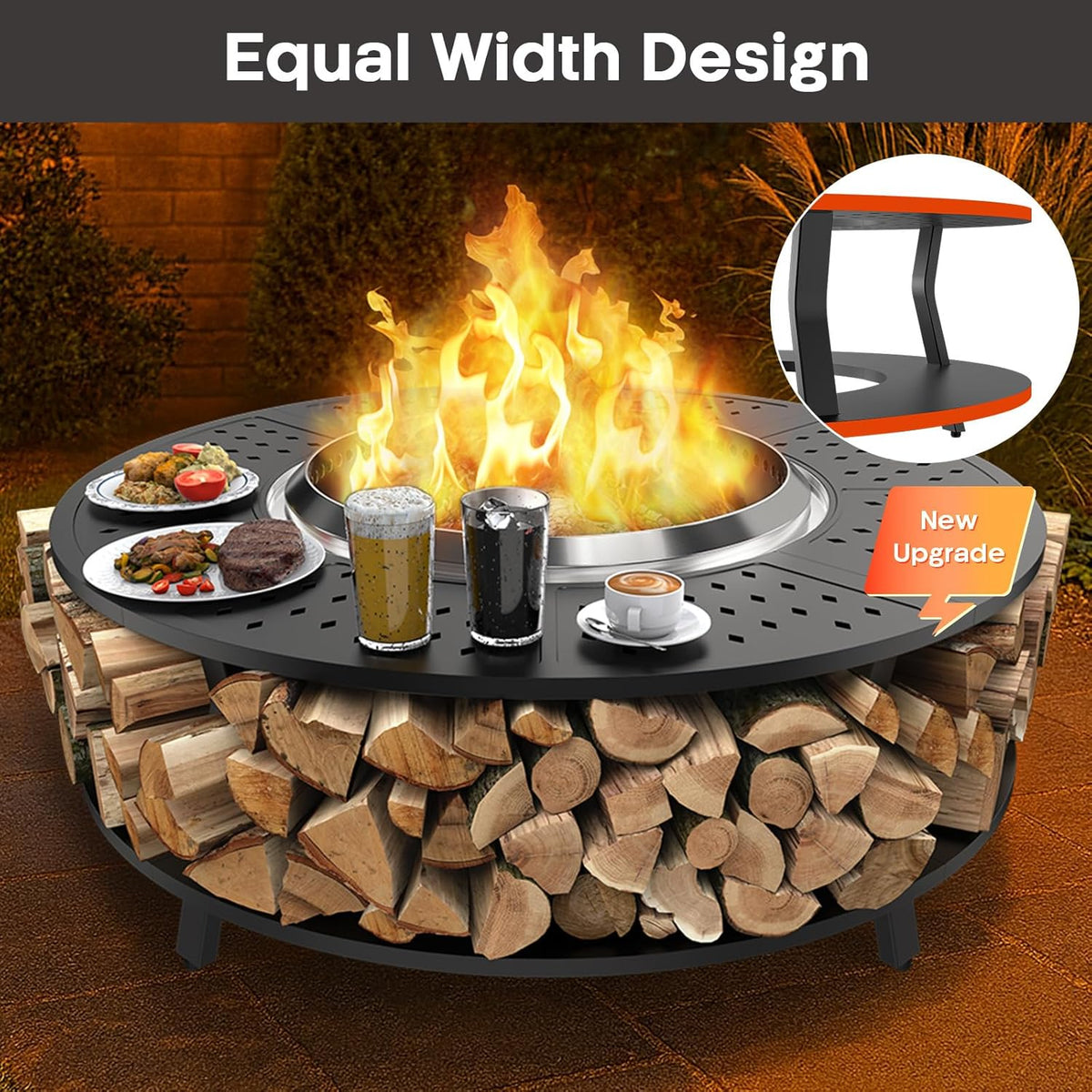 48" Fire Pit Surround Tabletop for Solo Stove Yukon, Bonfire & Tiki, P ...