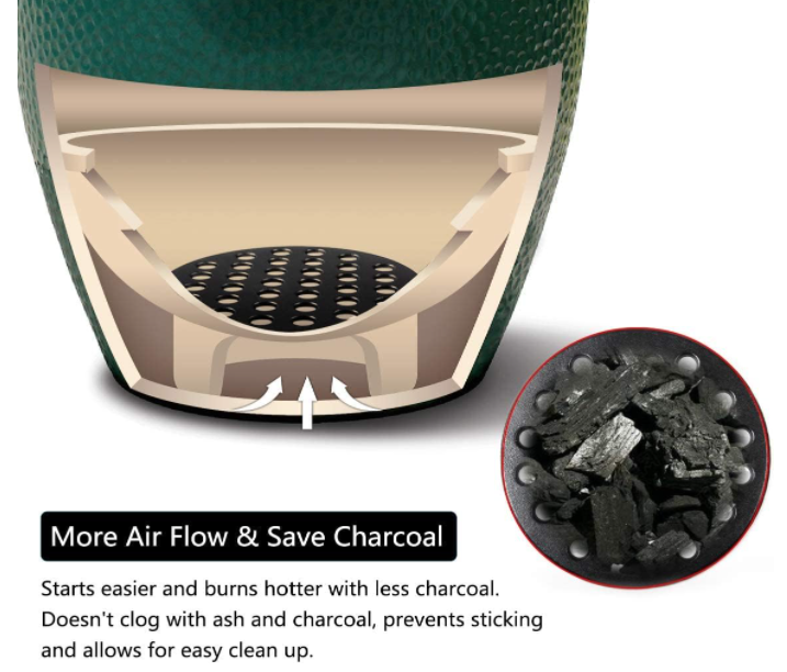 9" Round Cast Iron Bottom Fire Grate for Large Big Green Egg Kamado Gr ...