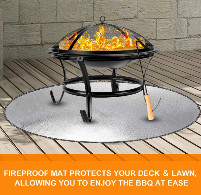 38" Diameter Round Fireproof Mat Fire Pit Mat,Fire Pit Pad for Patio ...