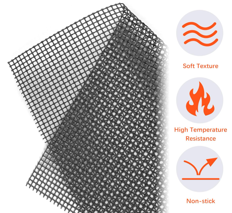 BBQ Grill Mesh Mat 5 Pack Reusable Non-Stick 16"x12" Outdoor Barbecue ...