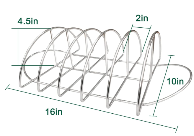 BBQ Rib Rack For Smoker Large Big Green Egg, Kamado Joe Smoker Joe and ...