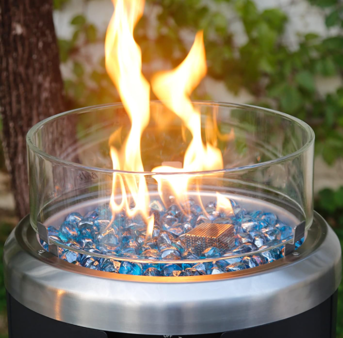 Fire Pit Glass Wind Guard 12.4"x 4" Round Fire Pit Screen Clear Temper ...