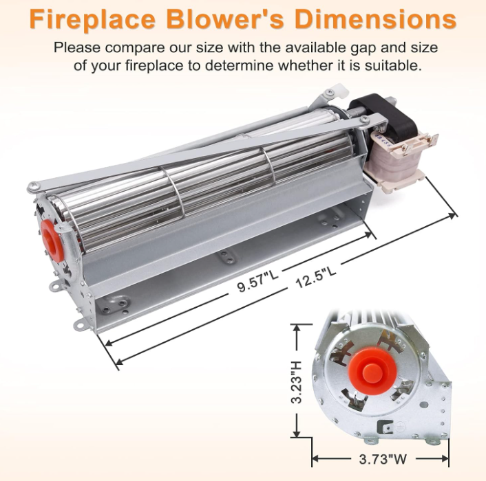 Fireplace Blower Motor Fan for Regency Gas Stove Fireplace Insert, Rep ...