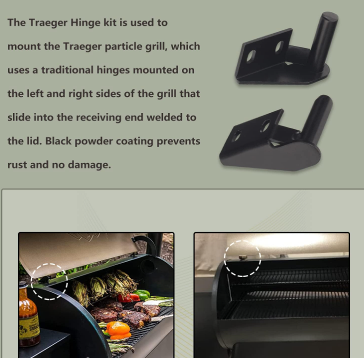 Lid Hinge Kit, 1 x Left Side &1 x Right Side Hinge - for Many Traeger ...