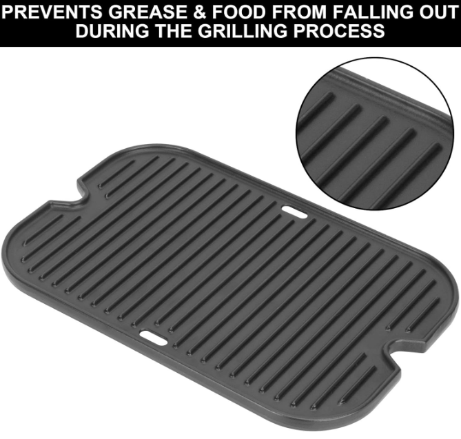 Reversible Cast Iron Griddle Plate for Weber Lumin Compact Electric Gr ...