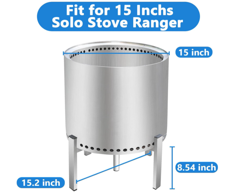 Stainless Steel Stand for 15-in Outside Firepit, Solo Stove Ranger, Ou ...