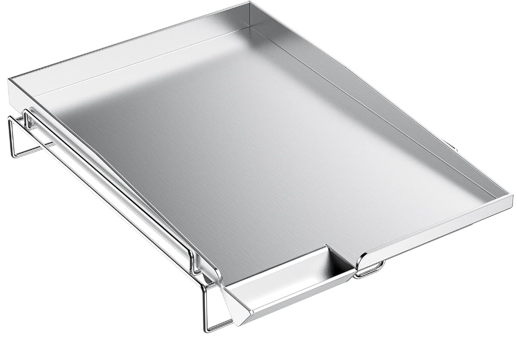 Side Burner Griddle, Flat Top Griddle Pan with Removable Rack and Rais ...