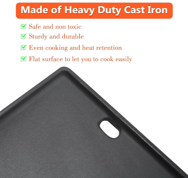 Cast Iron Grill Griddle for Weber Lumin Compact Outdoor Electric Barbe ...