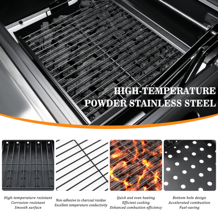 Stretchable Charcoal Pan Tray Basket for Expert Grill 24 Inch, 32 Inch ...