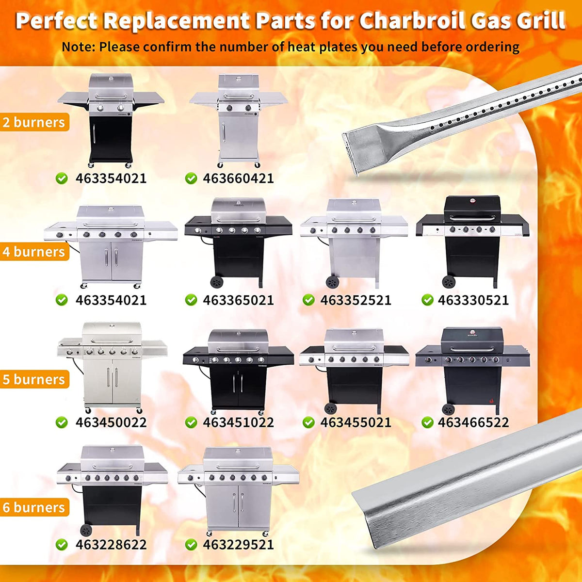Repair Kit for Char-Broil Performance 2 Burner 463655621, 463660021, 4 ...