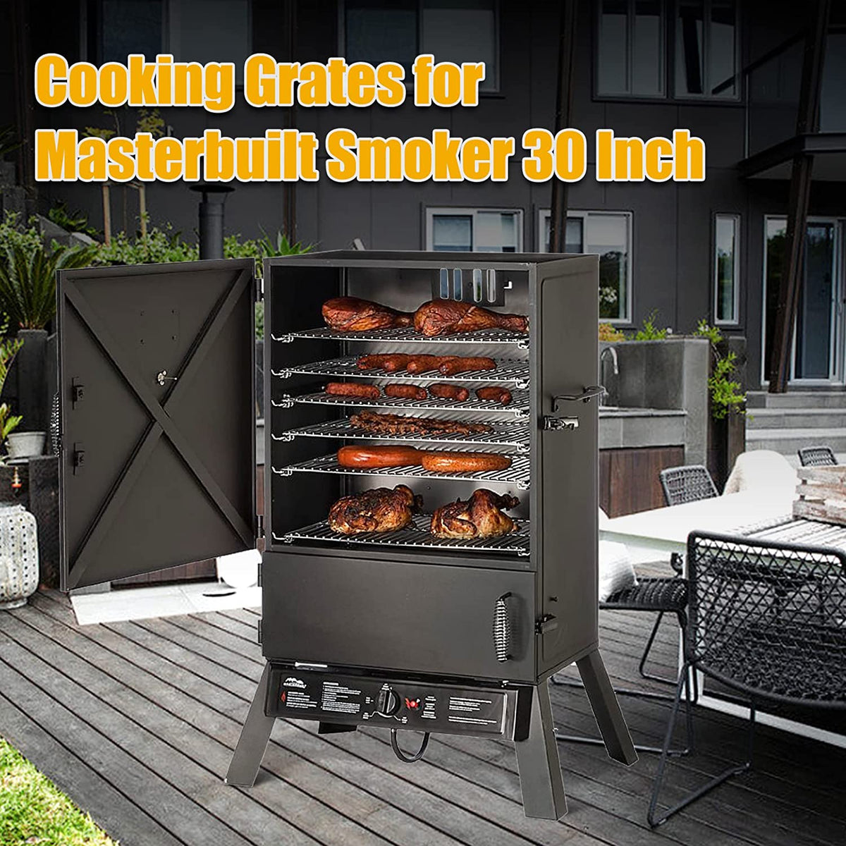 Cooking Grate and Rack Support Kit for Masterbuilt 30 Inch Propane Smo ...